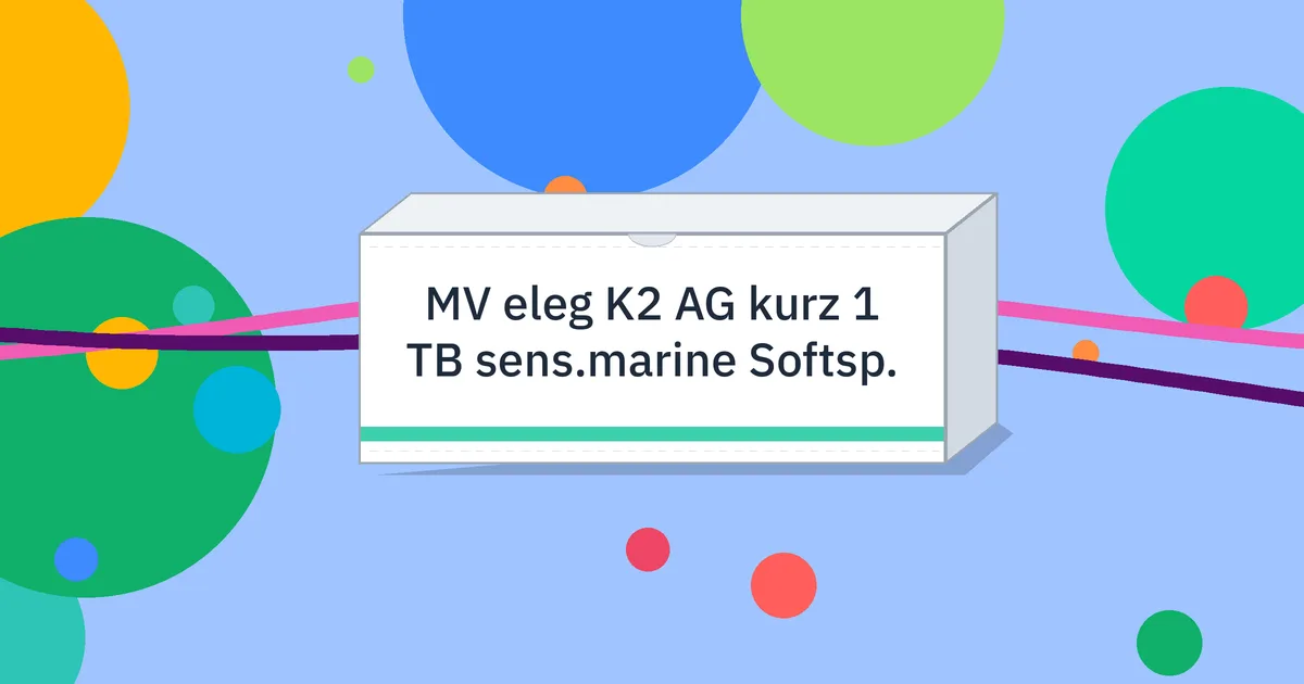 Symbolbild: Packung mit der Aufschrift MV eleg K2 AG kurz 1 TB sens.marine Softsp. (PZN 14606628) – Verfügbarkeit und Bezug in Apotheken in Frankfurt am Main