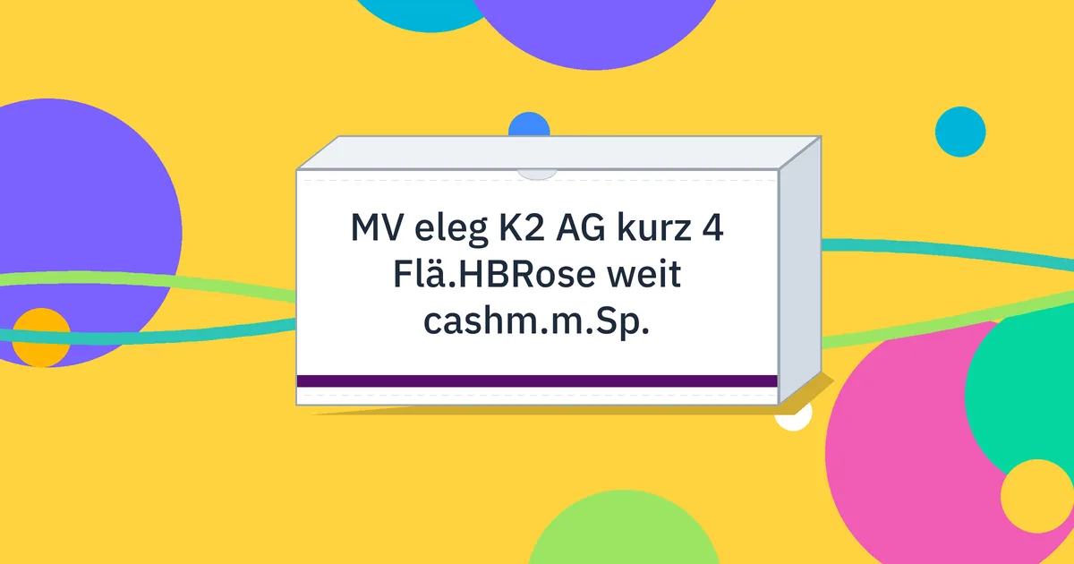 Symbolbild: Packung mit der Aufschrift MV eleg K2 AG kurz 4 Flä.HBRose weit cashm.m.Sp. (PZN 15705628) – Verfügbarkeit und Bezug in Apotheken in Frankfurt am Main