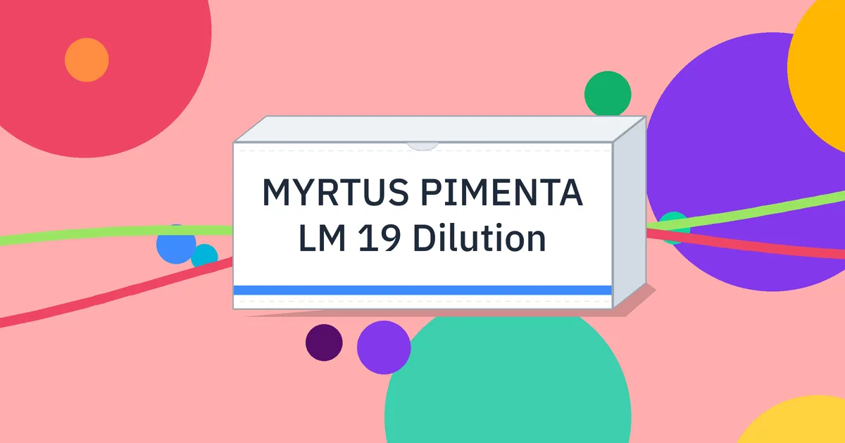 Symbolbild: Packung mit der Aufschrift MYRTUS PIMENTA LM 19 Dilution (PZN 13614519) – Verfügbarkeit und Bezug in Apotheken in Frankfurt am Main
