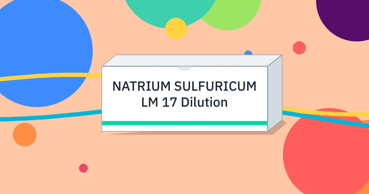 Symbolbild: Packung mit der Aufschrift NATRIUM SULFURICUM LM 17 Dilution (PZN 12967316) – Verfügbarkeit und Bezug in Apotheken in Frankfurt am Main