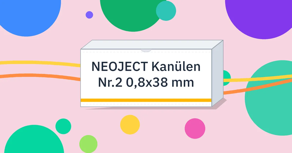 Symbolbild: Packung mit der Aufschrift NEOJECT Kanülen Nr.2 0,8x38 mm (PZN 01818174) – Verfügbarkeit und Bezug in Apotheken in Frankfurt am Main