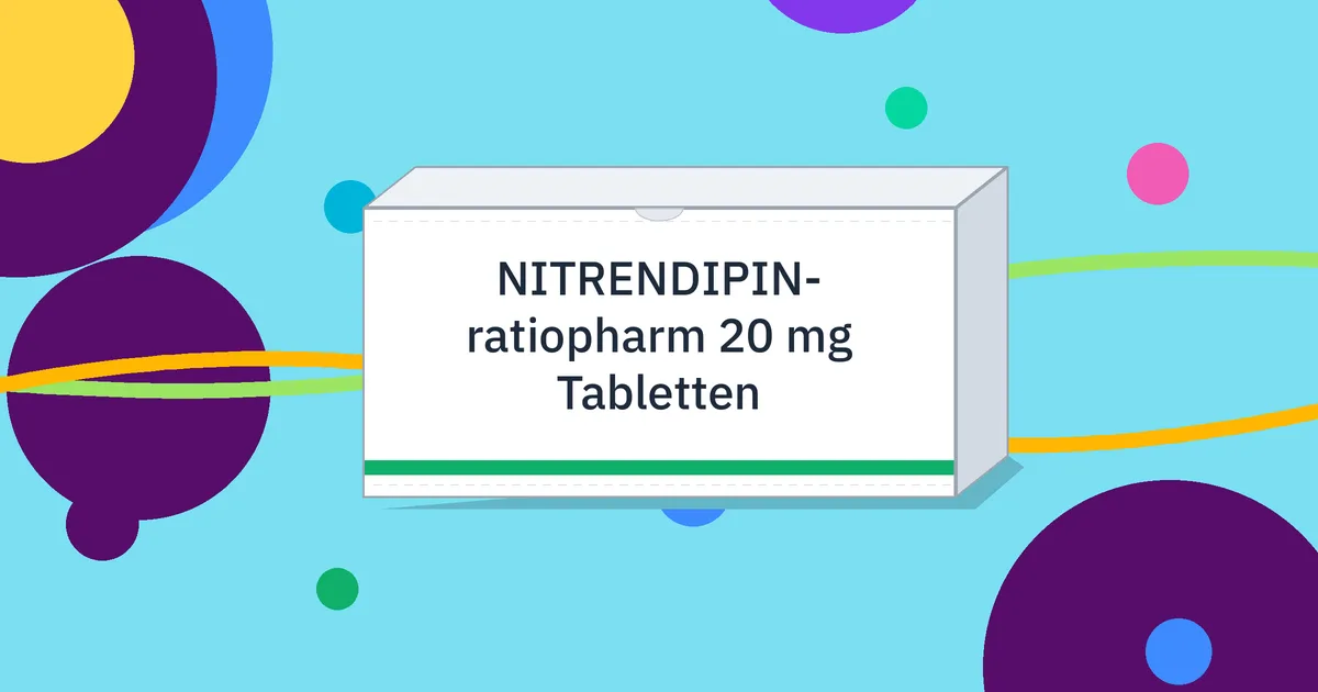 Symbolbild: Packung mit der Aufschrift NITRENDIPIN-ratiopharm 20 mg Tabletten (PZN 08699264) – Verfügbarkeit und Bezug in Apotheken in Frankfurt am Main