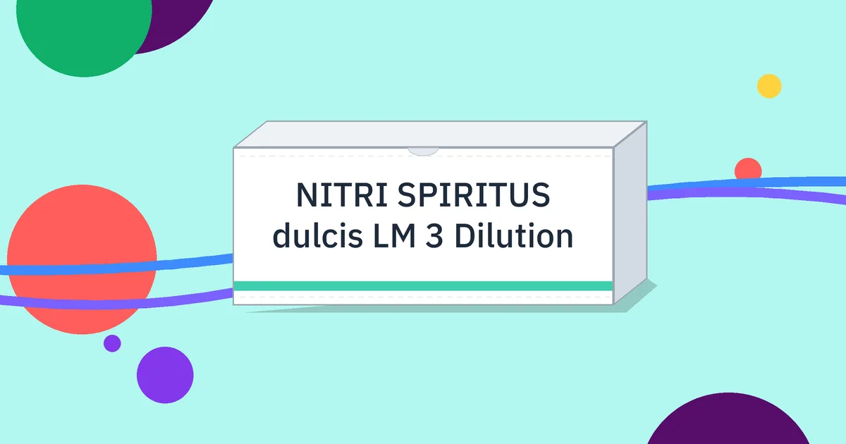 Symbolbild: Packung mit der Aufschrift NITRI SPIRITUS dulcis LM 3 Dilution (PZN 13619468) – Verfügbarkeit und Bezug in Apotheken in Frankfurt am Main