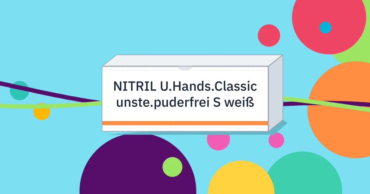 Symbolbild: Packung mit der Aufschrift NITRIL U.Hands.Classic unste.puderfrei S weiß (PZN 11540165) – Verfügbarkeit und Bezug in Apotheken in Frankfurt am Main