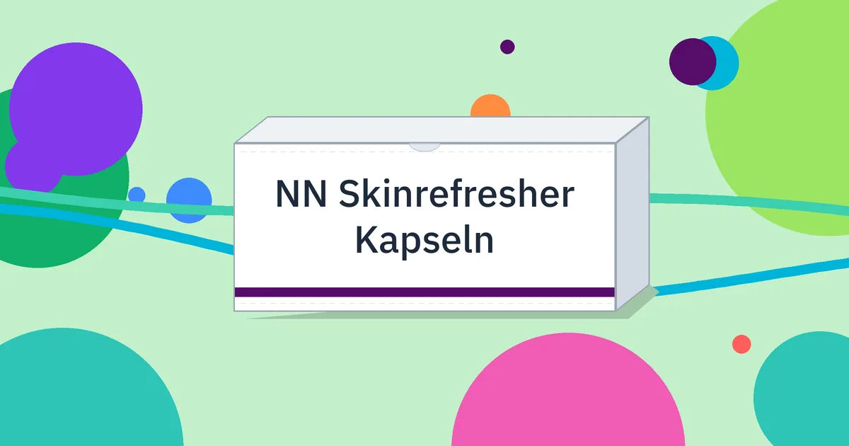 Symbolbild: Packung mit der Aufschrift NN Skinrefresher Kapseln (PZN 18240466) – Verfügbarkeit und Bezug in Apotheken in Frankfurt am Main
