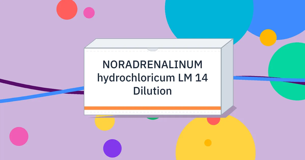 Symbolbild: Packung mit der Aufschrift NORADRENALINUM hydrochloricum LM 14 Dilution (PZN 13620069) – Verfügbarkeit und Bezug in Apotheken in Frankfurt am Main