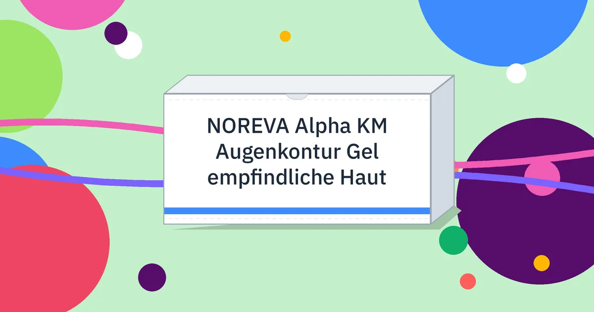 Symbolbild: Packung mit der Aufschrift NOREVA Alpha KM Augenkontur Gel empfindliche Haut (PZN 16360060) – Verfügbarkeit und Bezug in Apotheken in Frankfurt am Main