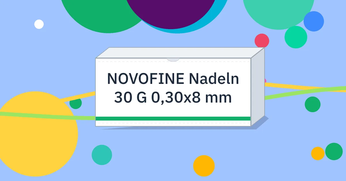 Symbolbild: Packung mit der Aufschrift NOVOFINE Nadeln 30 G 0,30x8 mm (PZN 19805060) – Verfügbarkeit und Bezug in Apotheken in Frankfurt am Main