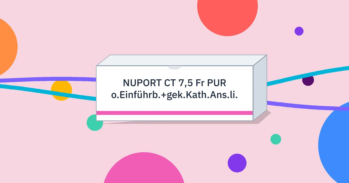 Symbolbild: Packung mit der Aufschrift NUPORT CT 7,5 Fr PUR o.Einführb.+gek.Kath.Ans.li. (PZN 12396339) – Verfügbarkeit und Bezug in Apotheken in Frankfurt am Main