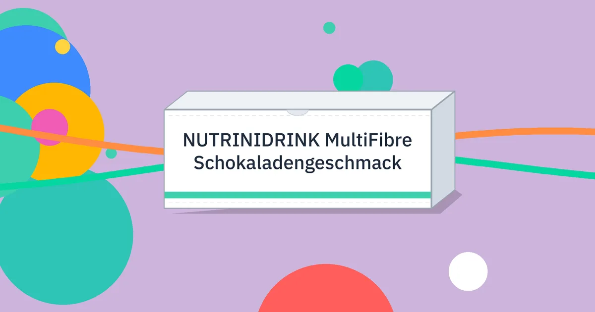 Symbolbild: Packung mit der Aufschrift NUTRINIDRINK MultiFibre Schokaladengeschmack (PZN 06333487) – Verfügbarkeit und Bezug in Apotheken in Frankfurt am Main