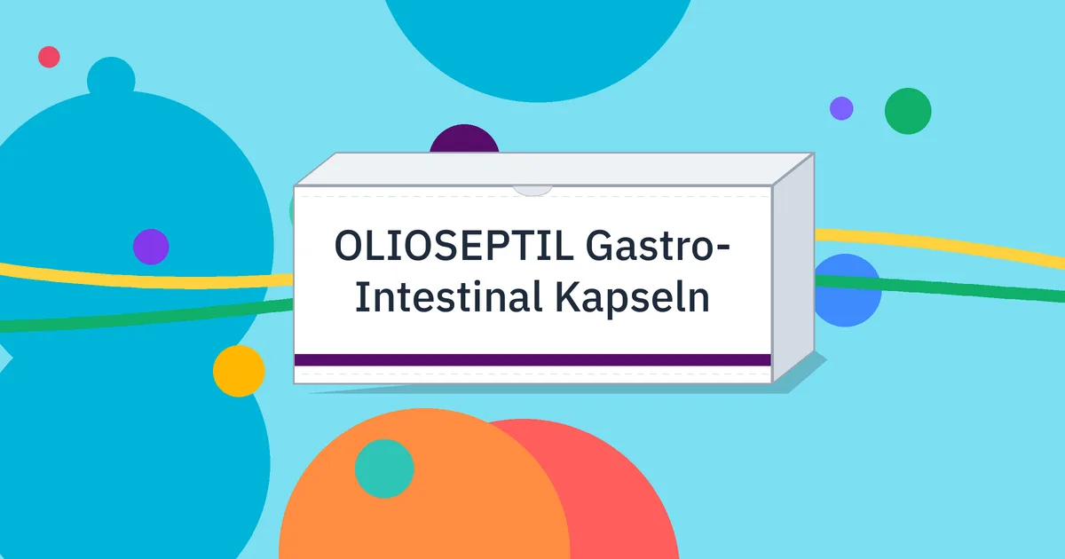 Symbolbild: Packung mit der Aufschrift OLIOSEPTIL Gastro-Intestinal Kapseln (PZN 15392218) – Verfügbarkeit und Bezug in Apotheken in Frankfurt am Main