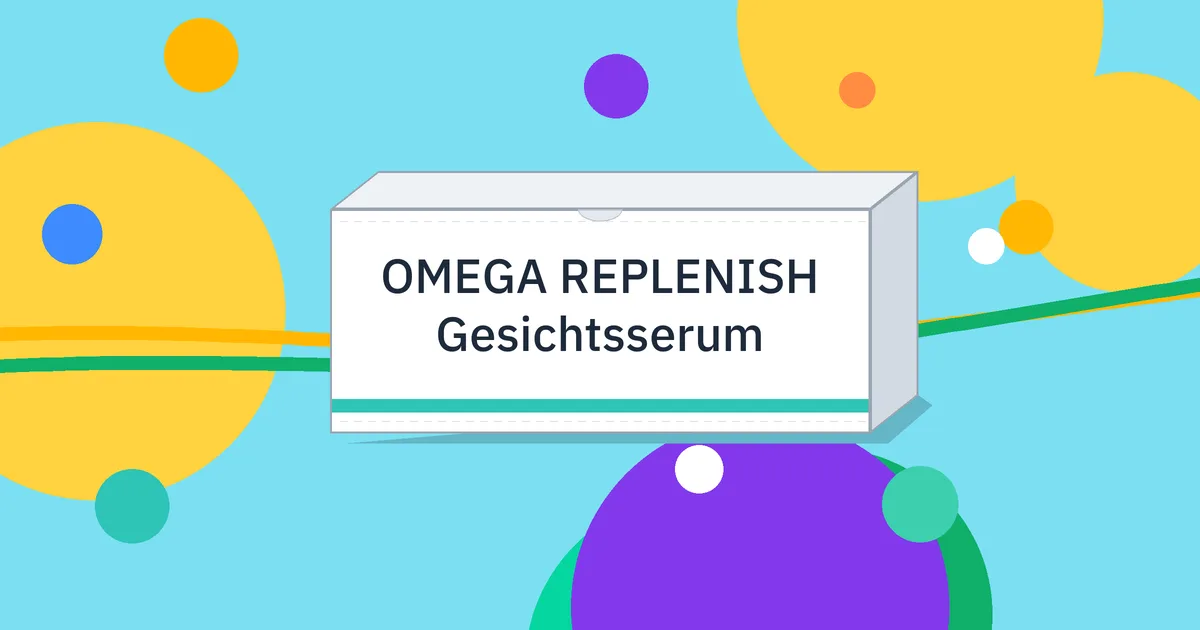 Symbolbild: Packung mit der Aufschrift OMEGA REPLENISH Gesichtsserum (PZN 19927774) – Verfügbarkeit und Bezug in Apotheken in Frankfurt am Main