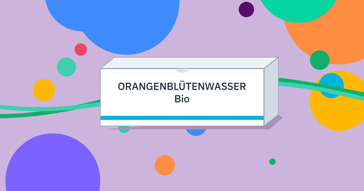 Symbolbild: Packung mit der Aufschrift ORANGENBLÜTENWASSER Bio (PZN 18786001) – Verfügbarkeit und Bezug in Apotheken in Frankfurt am Main