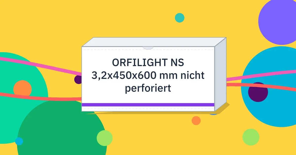 Symbolbild: Packung mit der Aufschrift ORFILIGHT NS 3,2x450x600 mm nicht perforiert (PZN 19397000) – Verfügbarkeit und Bezug in Apotheken in Frankfurt am Main
