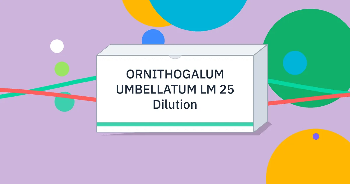 Symbolbild: Packung mit der Aufschrift ORNITHOGALUM UMBELLATUM LM 25 Dilution (PZN 12973647) – Verfügbarkeit und Bezug in Apotheken in Frankfurt am Main