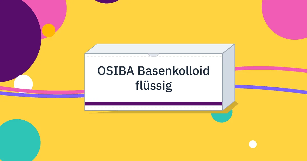 Symbolbild: Packung mit der Aufschrift OSIBA Basenkolloid flüssig (PZN 08458885) – Verfügbarkeit und Bezug in Apotheken in Frankfurt am Main