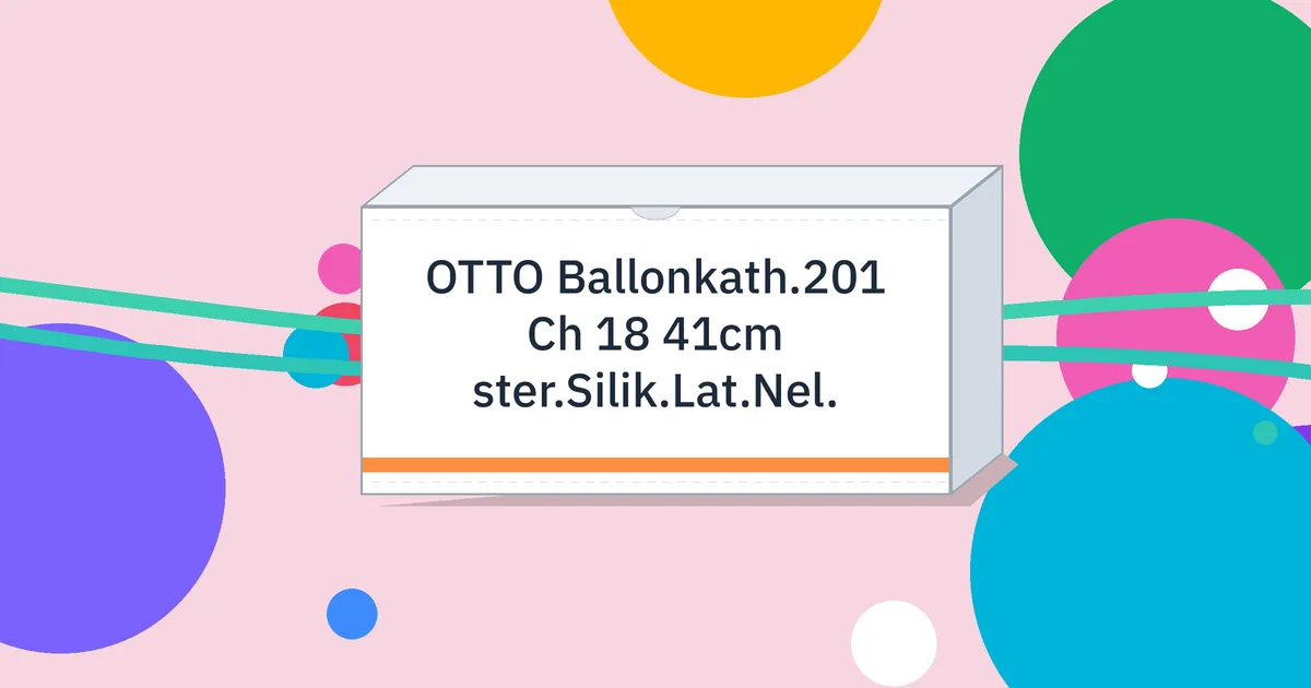 Symbolbild: Packung mit der Aufschrift OTTO Ballonkath.201 Ch 18 41cm ster.Silik.Lat.Nel. (PZN 01398430) – Verfügbarkeit und Bezug in Apotheken in Frankfurt am Main