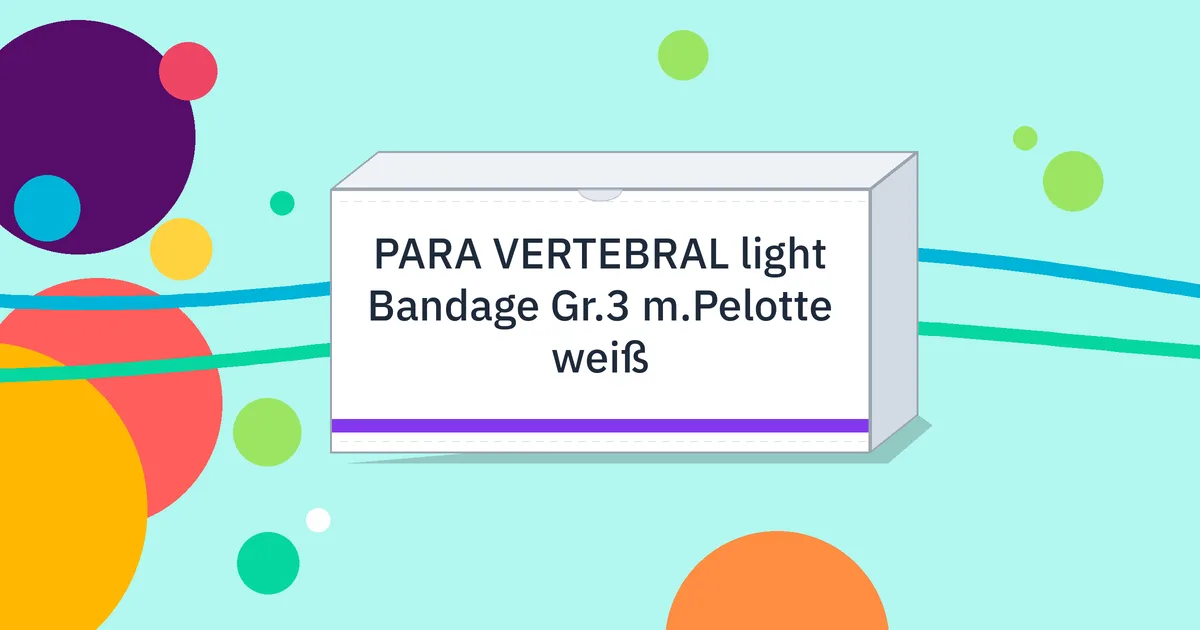 Symbolbild: Packung mit der Aufschrift PARA VERTEBRAL light Bandage Gr.3 m.Pelotte weiß (PZN 10003910) – Verfügbarkeit und Bezug in Apotheken in Frankfurt am Main