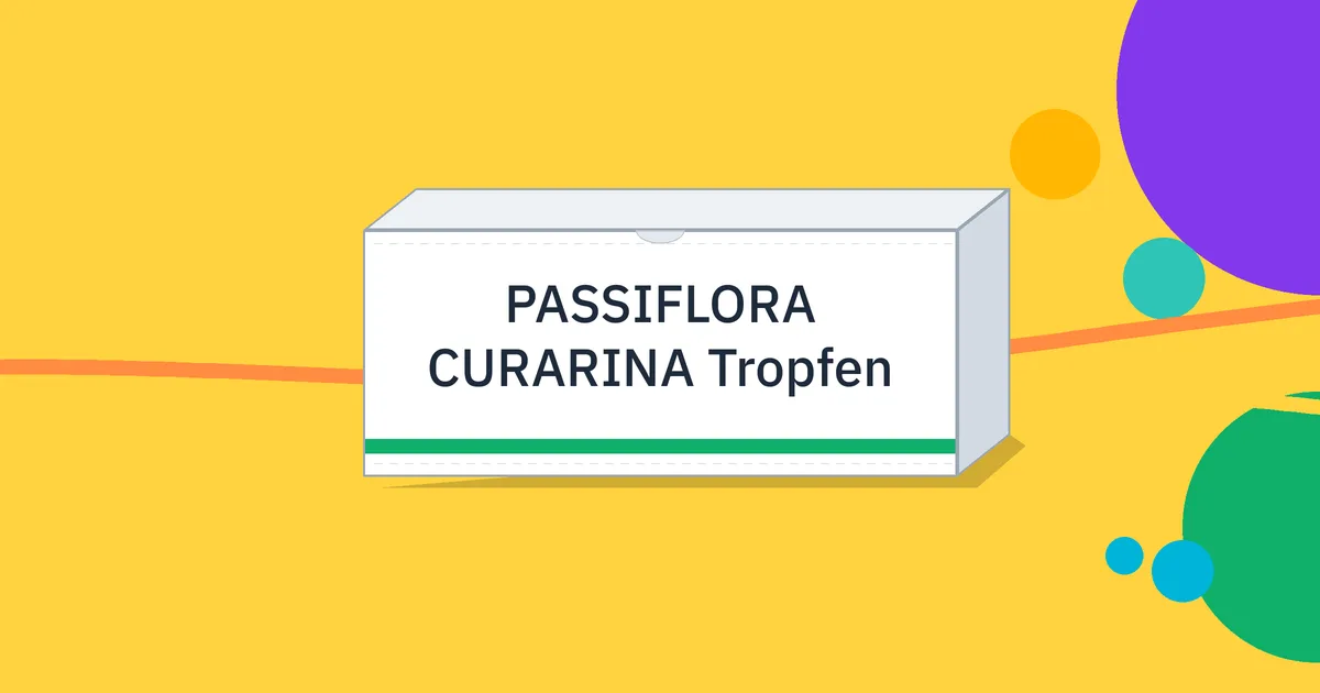 Symbolbild: Packung mit der Aufschrift PASSIFLORA CURARINA Tropfen (PZN 08755040) – Verfügbarkeit und Bezug in Apotheken in Frankfurt am Main