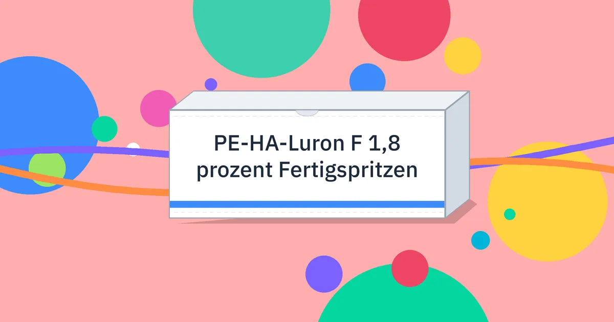 Symbolbild: Packung mit der Aufschrift PE-HA-Luron F 1,8 prozent Fertigspritzen (PZN 01047707) – Verfügbarkeit und Bezug in Apotheken in Frankfurt am Main