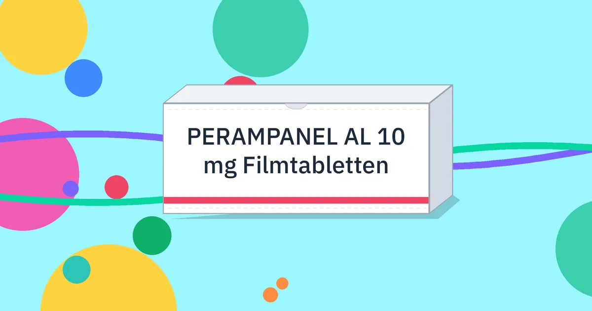 Symbolbild: Packung mit der Aufschrift PERAMPANEL AL 10 mg Filmtabletten (PZN 20139651) – Verfügbarkeit und Bezug in Apotheken in Frankfurt am Main