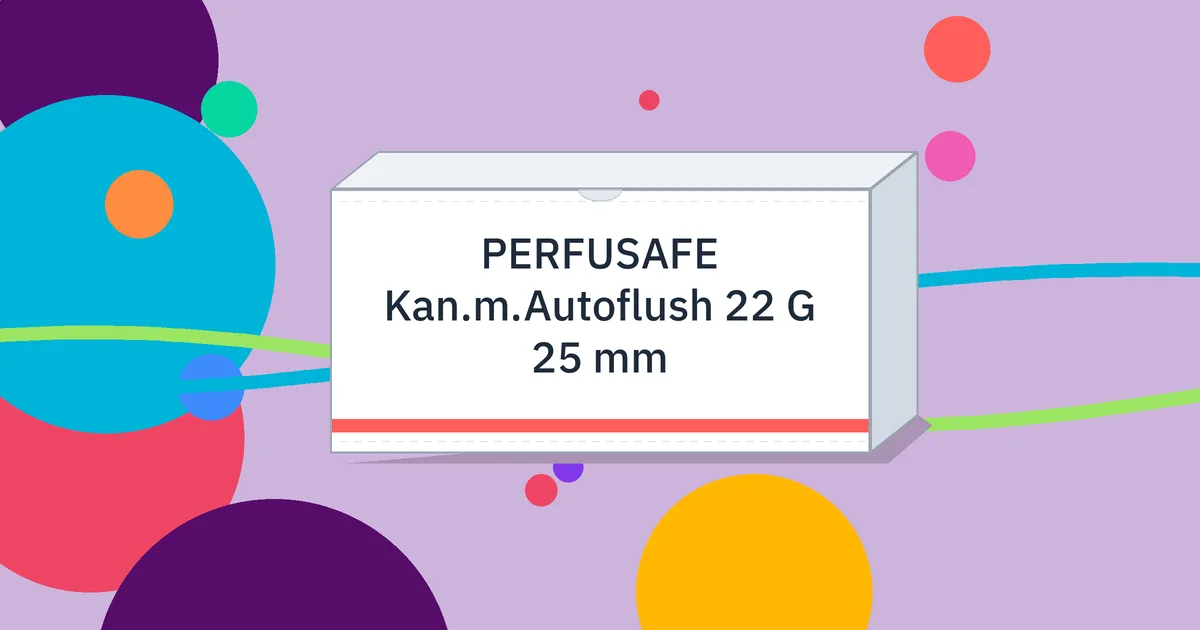 Symbolbild: Packung mit der Aufschrift PERFUSAFE Kan.m.Autoflush 22 G 25 mm (PZN 06556336) – Verfügbarkeit und Bezug in Apotheken in Frankfurt am Main