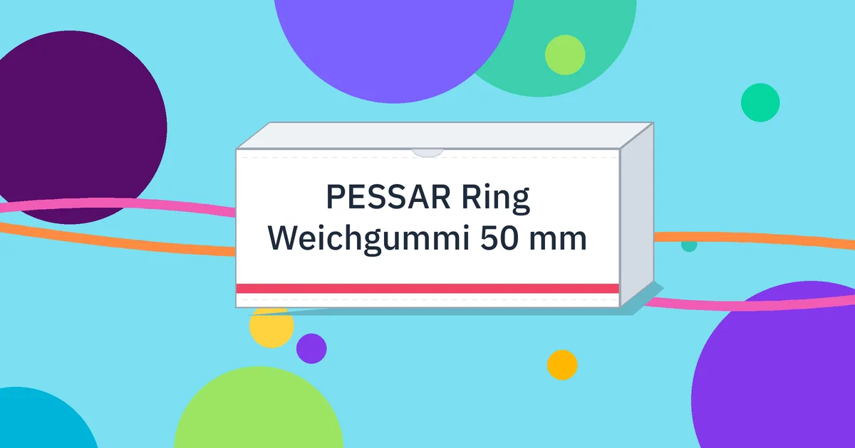 Symbolbild: Packung mit der Aufschrift PESSAR Ring Weichgummi 50 mm (PZN 01733762) – Verfügbarkeit und Bezug in Apotheken in Frankfurt am Main