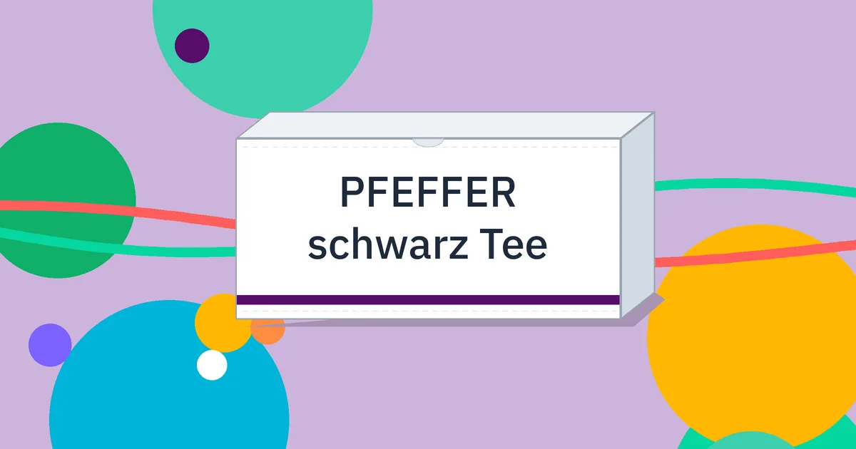 Symbolbild: Packung mit der Aufschrift PFEFFER schwarz Tee (PZN 18301156) – Verfügbarkeit und Bezug in Apotheken in Frankfurt am Main