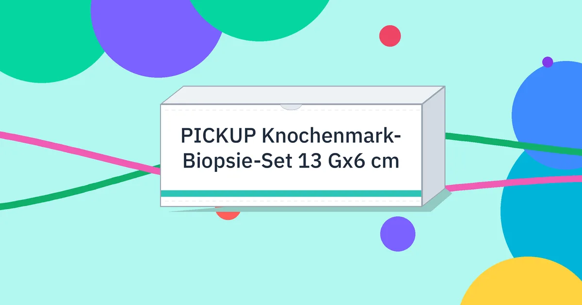 Symbolbild: Packung mit der Aufschrift PICKUP Knochenmark-Biopsie-Set 13 Gx6 cm (PZN 16362797) – Verfügbarkeit und Bezug in Apotheken in Frankfurt am Main