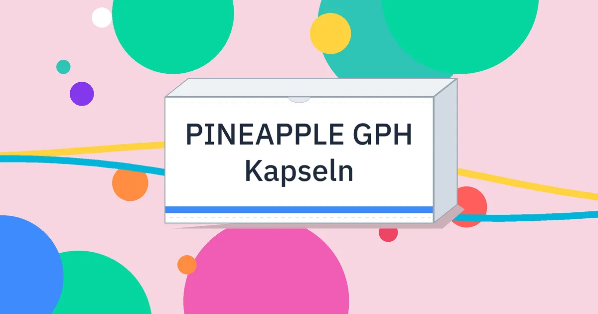 Symbolbild: Packung mit der Aufschrift PINEAPPLE GPH Kapseln (PZN 02568785) – Verfügbarkeit und Bezug in Apotheken in Frankfurt am Main