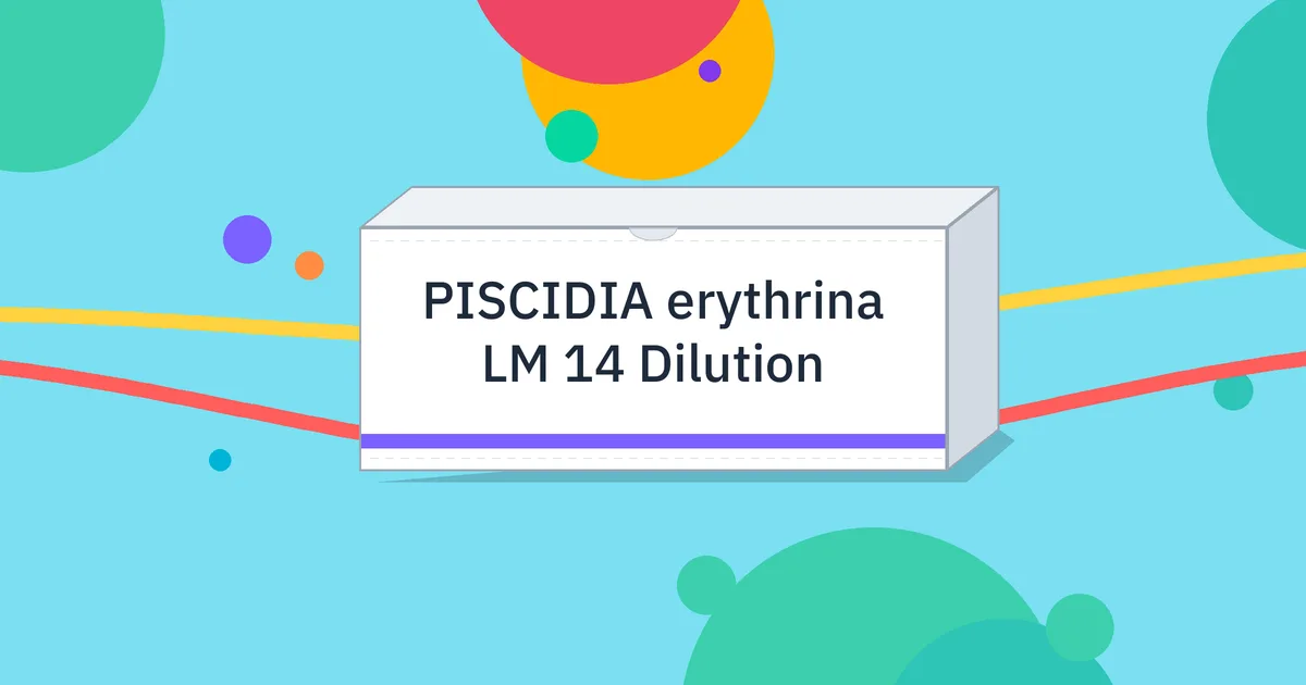 Symbolbild: Packung mit der Aufschrift PISCIDIA erythrina LM 14 Dilution (PZN 13645773) – Verfügbarkeit und Bezug in Apotheken in Frankfurt am Main