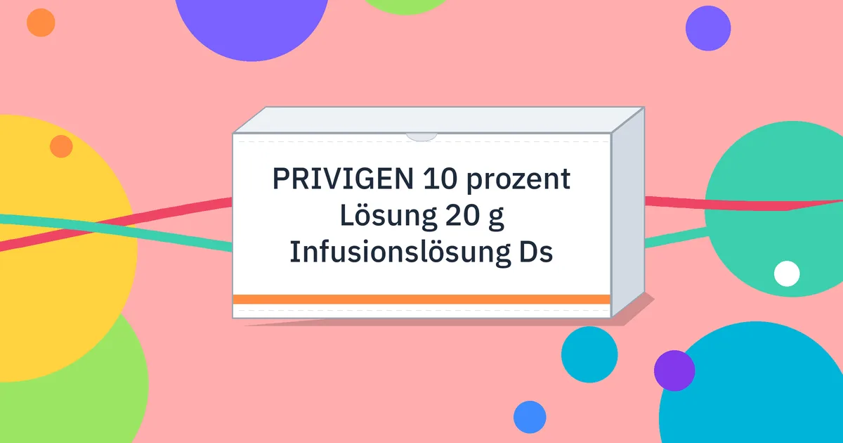 Symbolbild: Packung mit der Aufschrift PRIVIGEN 10 prozent Lösung 20 g Infusionslösung Ds (PZN 09616607) – Verfügbarkeit und Bezug in Apotheken in Frankfurt am Main