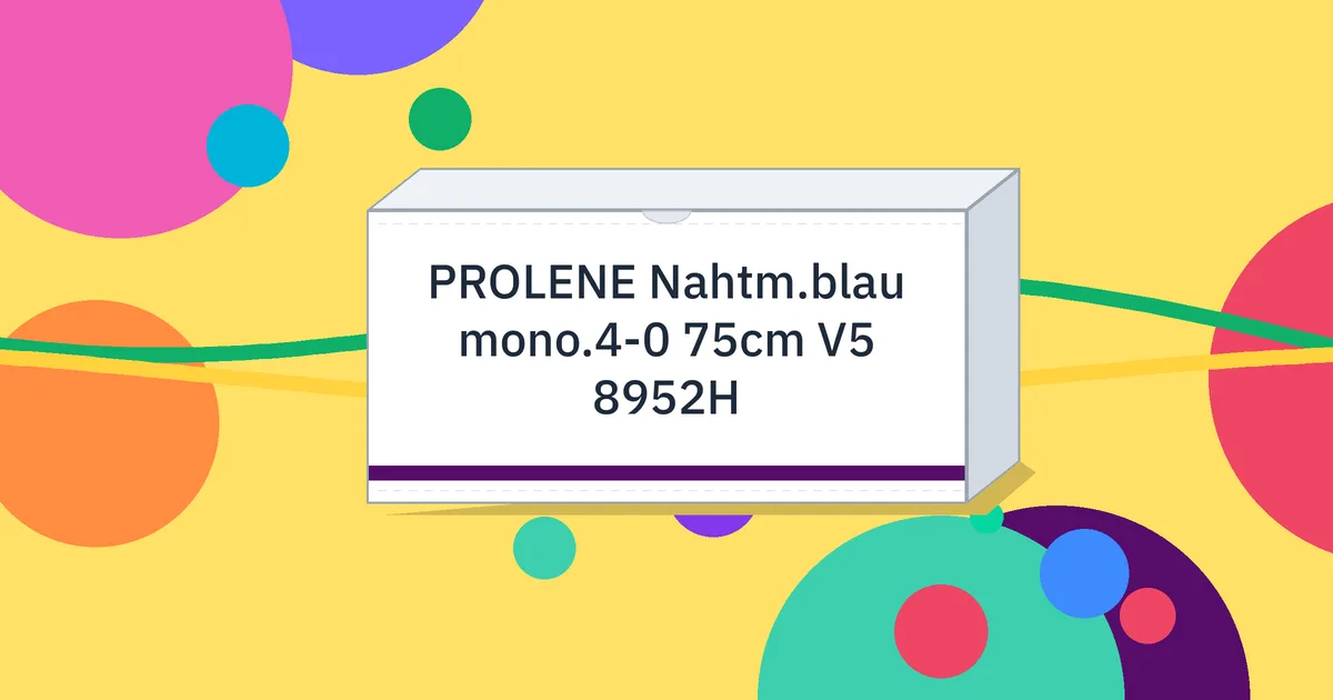 Symbolbild: Packung mit der Aufschrift PROLENE Nahtm.blau mono.4-0 75cm V5 8952H (PZN 16797911) – Verfügbarkeit und Bezug in Apotheken in Frankfurt am Main