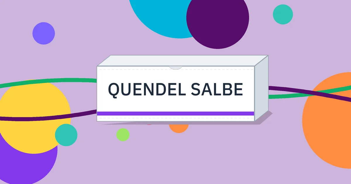 Symbolbild: Packung mit der Aufschrift QUENDEL SALBE (PZN 18301699) – Verfügbarkeit und Bezug in Apotheken in Frankfurt am Main