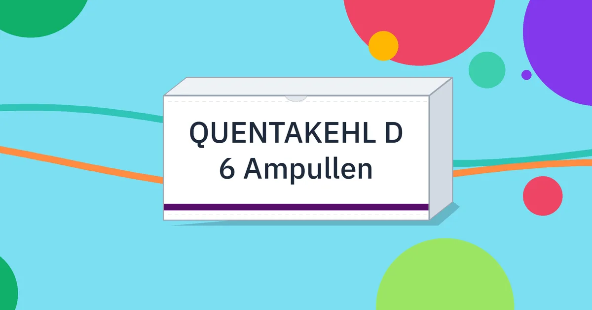 Symbolbild: Packung mit der Aufschrift QUENTAKEHL D 6 Ampullen (PZN 00040815) – Verfügbarkeit und Bezug in Apotheken in Frankfurt am Main