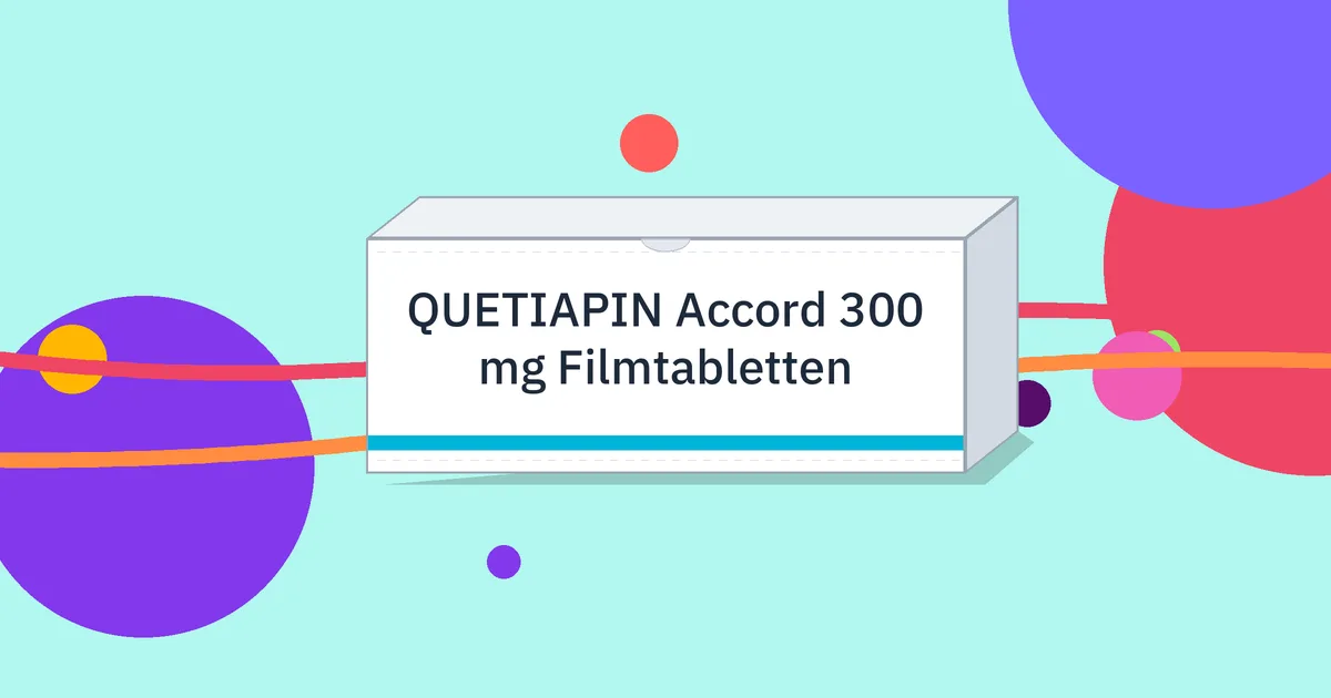 Symbolbild: Packung mit der Aufschrift QUETIAPIN Accord 300 mg Filmtabletten (PZN 13722918) – Verfügbarkeit und Bezug in Apotheken in Frankfurt am Main