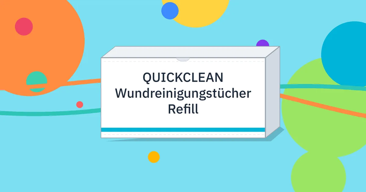 Symbolbild: Packung mit der Aufschrift QUICKCLEAN Wundreinigungstücher Refill (PZN 09534217) – Verfügbarkeit und Bezug in Apotheken in Frankfurt am Main