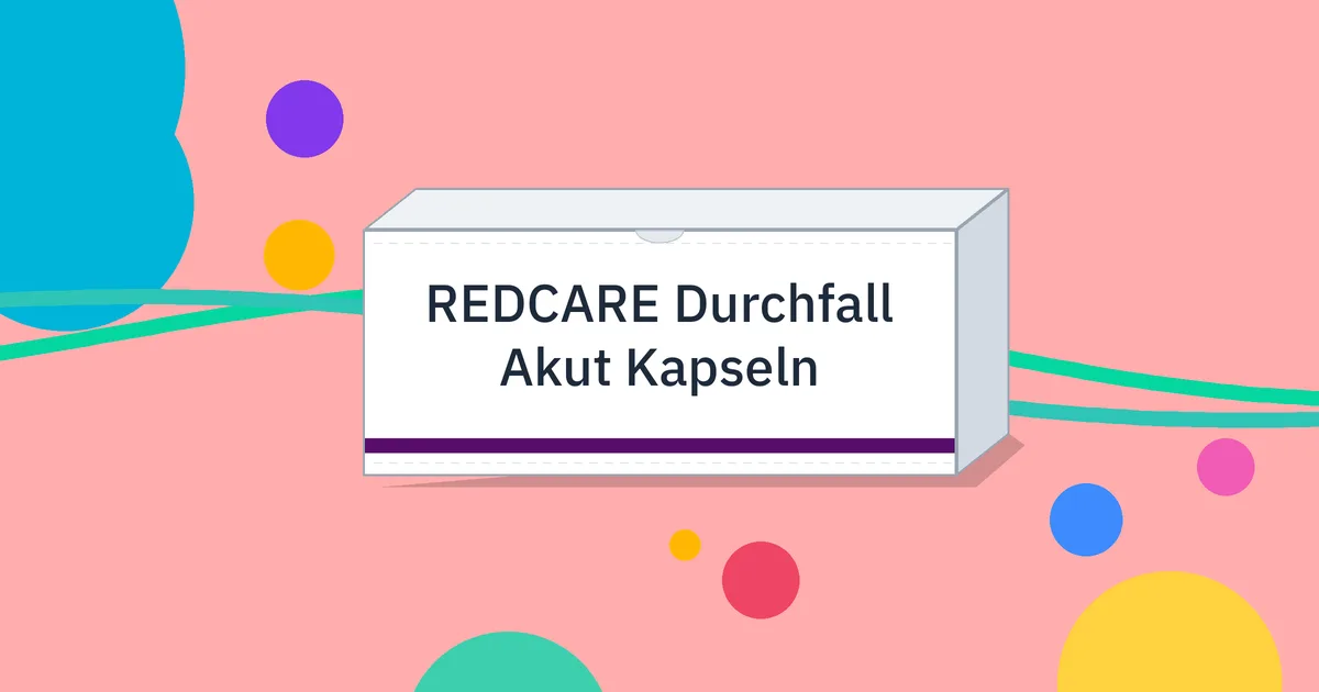 Symbolbild: Packung mit der Aufschrift REDCARE Durchfall Akut Kapseln (PZN 20012488) – Verfügbarkeit und Bezug in Apotheken in Frankfurt am Main