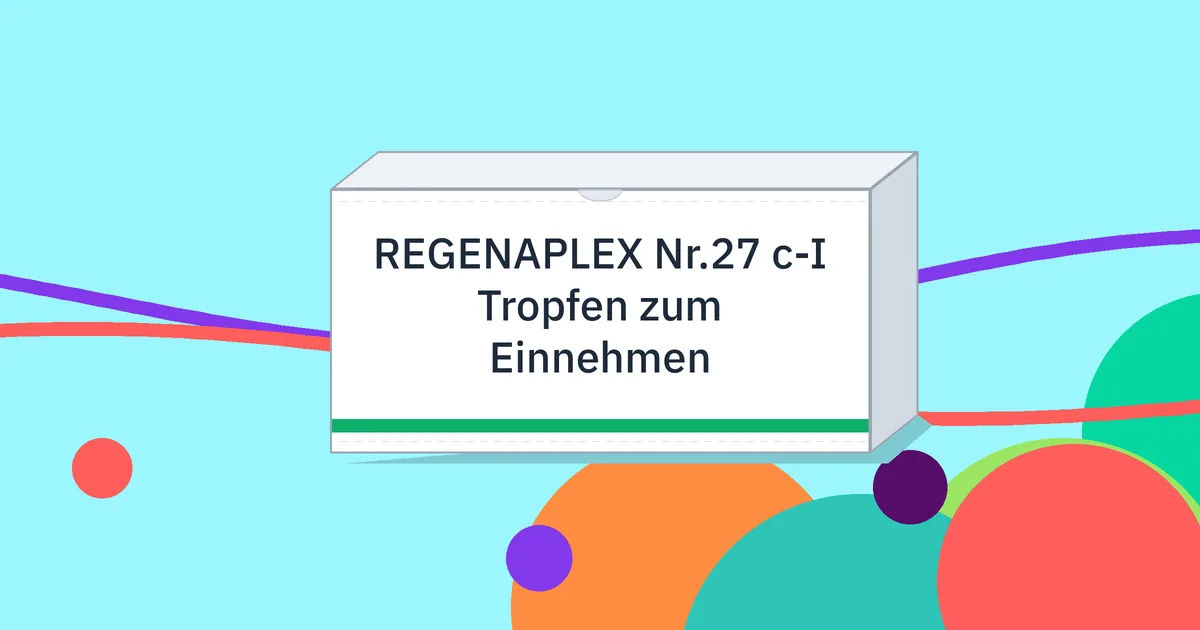 Symbolbild: Packung mit der Aufschrift REGENAPLEX Nr.27 c-I Tropfen zum Einnehmen (PZN 07142140) – Verfügbarkeit und Bezug in Apotheken in Frankfurt am Main