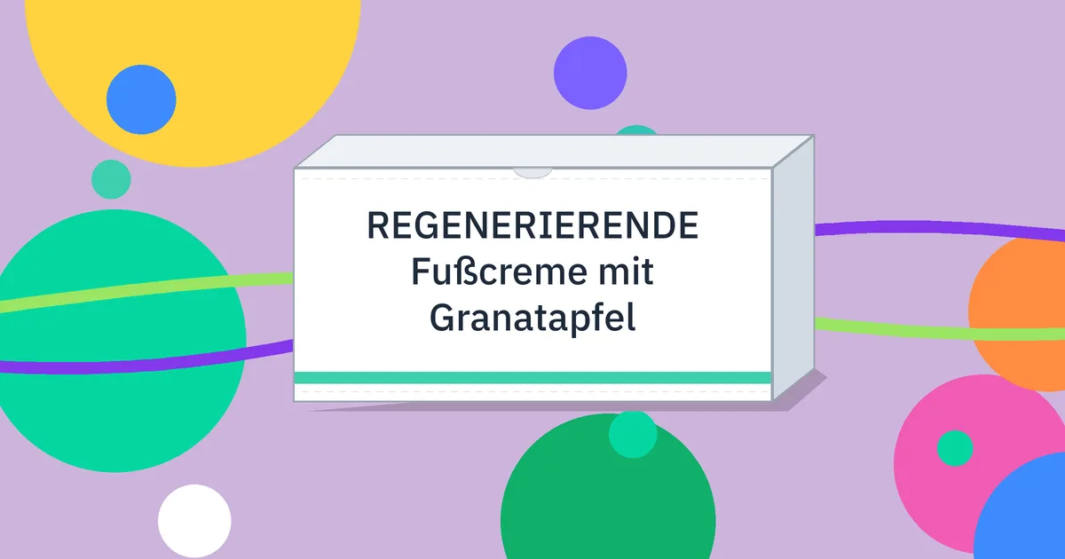 Symbolbild: Packung mit der Aufschrift REGENERIERENDE Fußcreme mit Granatapfel (PZN 11664507) – Verfügbarkeit und Bezug in Apotheken in Frankfurt am Main