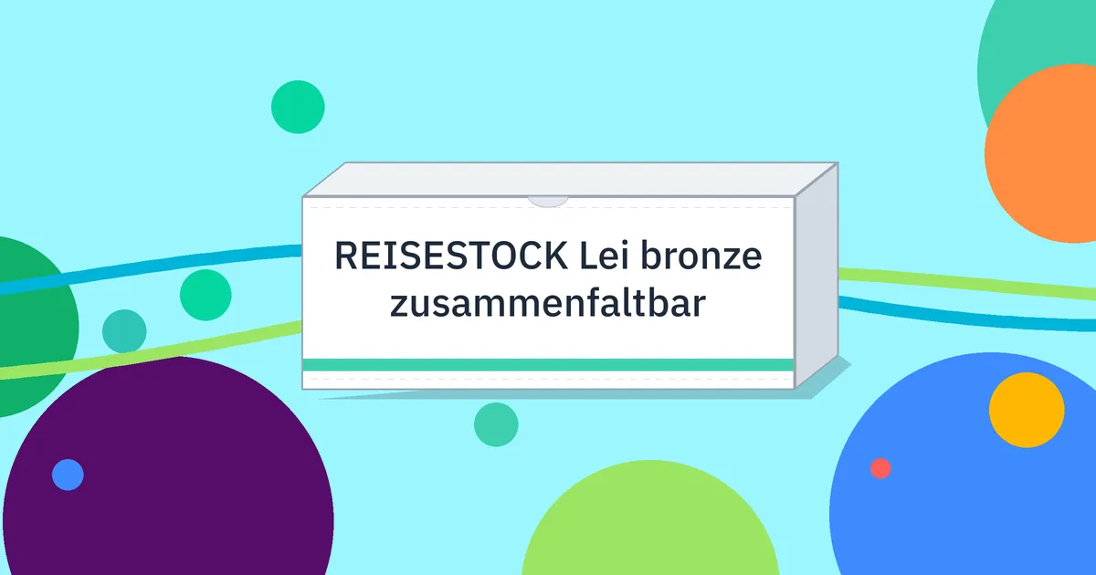 Symbolbild: Packung mit der Aufschrift REISESTOCK Lei bronze zusammenfaltbar (PZN 08481737) – Verfügbarkeit und Bezug in Apotheken in Frankfurt am Main