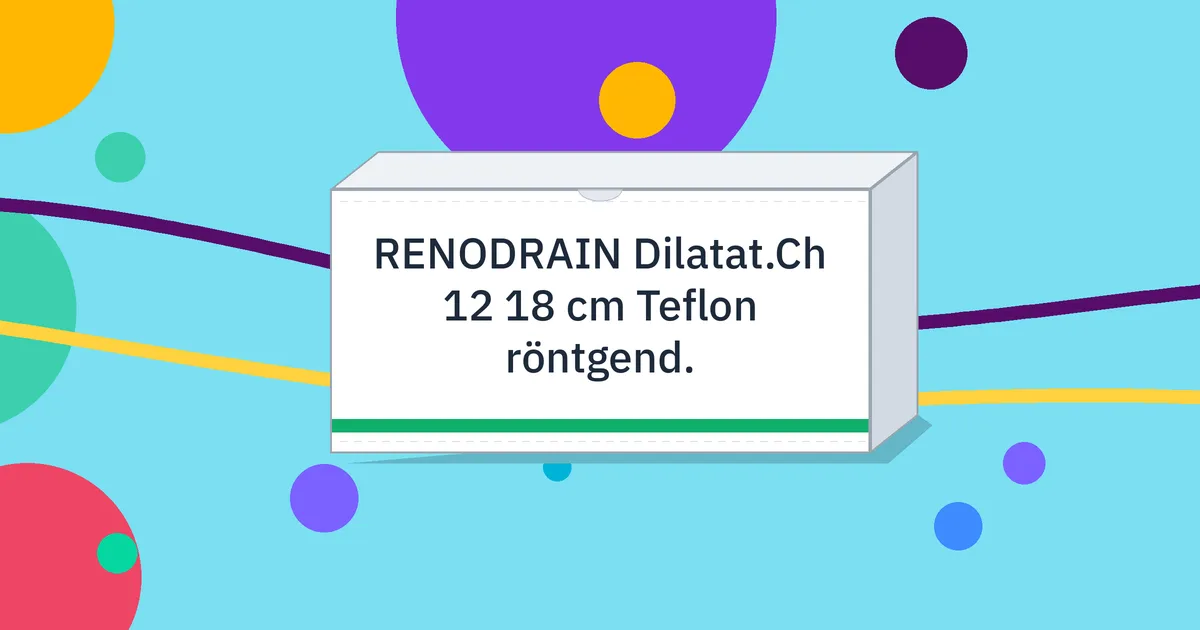 Symbolbild: Packung mit der Aufschrift RENODRAIN Dilatat.Ch 12 18 cm Teflon röntgend. (PZN 00444725) – Verfügbarkeit und Bezug in Apotheken in Frankfurt am Main
