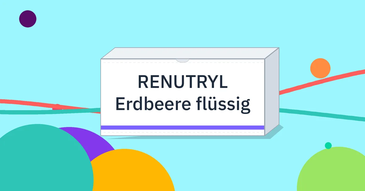 Symbolbild: Packung mit der Aufschrift RENUTRYL Erdbeere flüssig (PZN 18048935) – Verfügbarkeit und Bezug in Apotheken in Frankfurt am Main