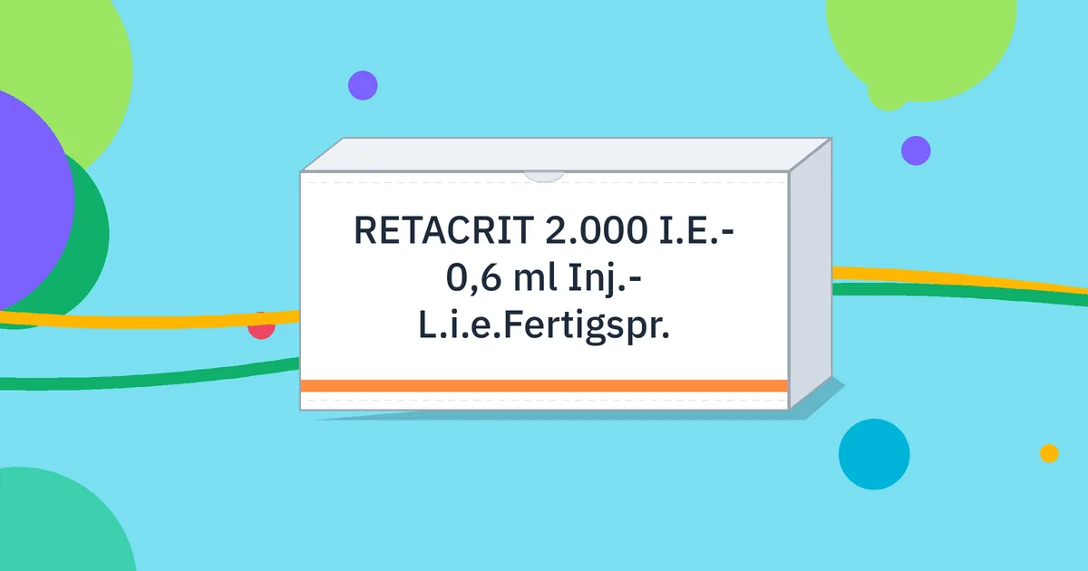 Symbolbild: Packung mit der Aufschrift RETACRIT 2.000 I.E.-0,6 ml Inj.-L.i.e.Fertigspr. (PZN 12580391) – Verfügbarkeit und Bezug in Apotheken in Frankfurt am Main