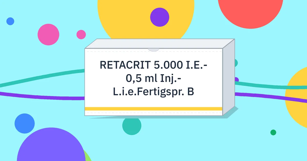 Symbolbild: Packung mit der Aufschrift RETACRIT 5.000 I.E.-0,5 ml Inj.-L.i.e.Fertigspr. B (PZN 12356044) – Verfügbarkeit und Bezug in Apotheken in Frankfurt am Main