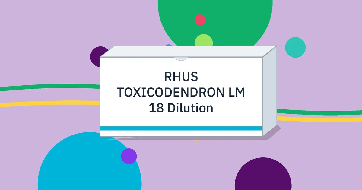 Symbolbild: Packung mit der Aufschrift RHUS TOXICODENDRON LM 18 Dilution (PZN 02603576) – Verfügbarkeit und Bezug in Apotheken in Frankfurt am Main