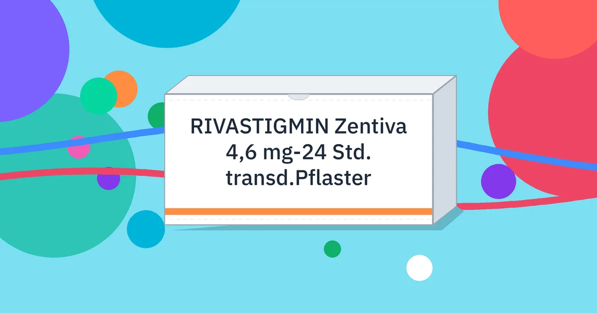 Symbolbild: Packung mit der Aufschrift RIVASTIGMIN Zentiva 4,6 mg-24 Std. transd.Pflaster (PZN 10041810) – Verfügbarkeit und Bezug in Apotheken in Frankfurt am Main