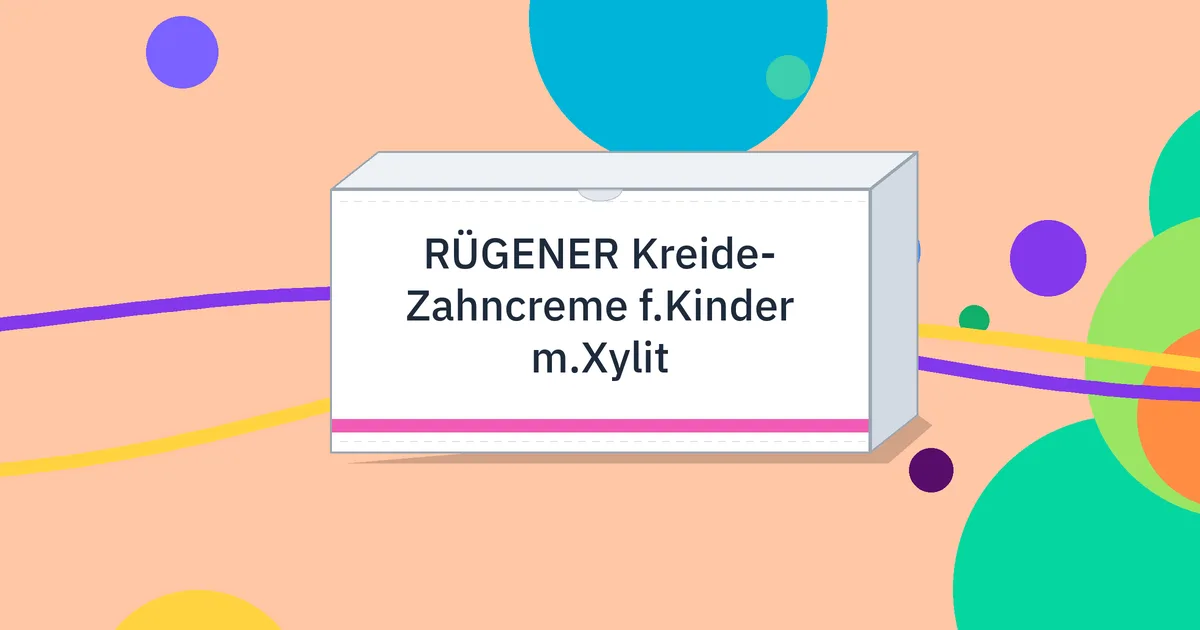 Symbolbild: Packung mit der Aufschrift RÜGENER Kreide-Zahncreme f.Kinder m.Xylit (PZN 04959107) – Verfügbarkeit und Bezug in Apotheken in Frankfurt am Main