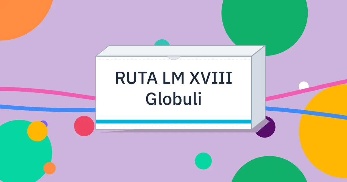Symbolbild: Packung mit der Aufschrift RUTA LM XVIII Globuli (PZN 02659996) – Verfügbarkeit und Bezug in Apotheken in Frankfurt am Main