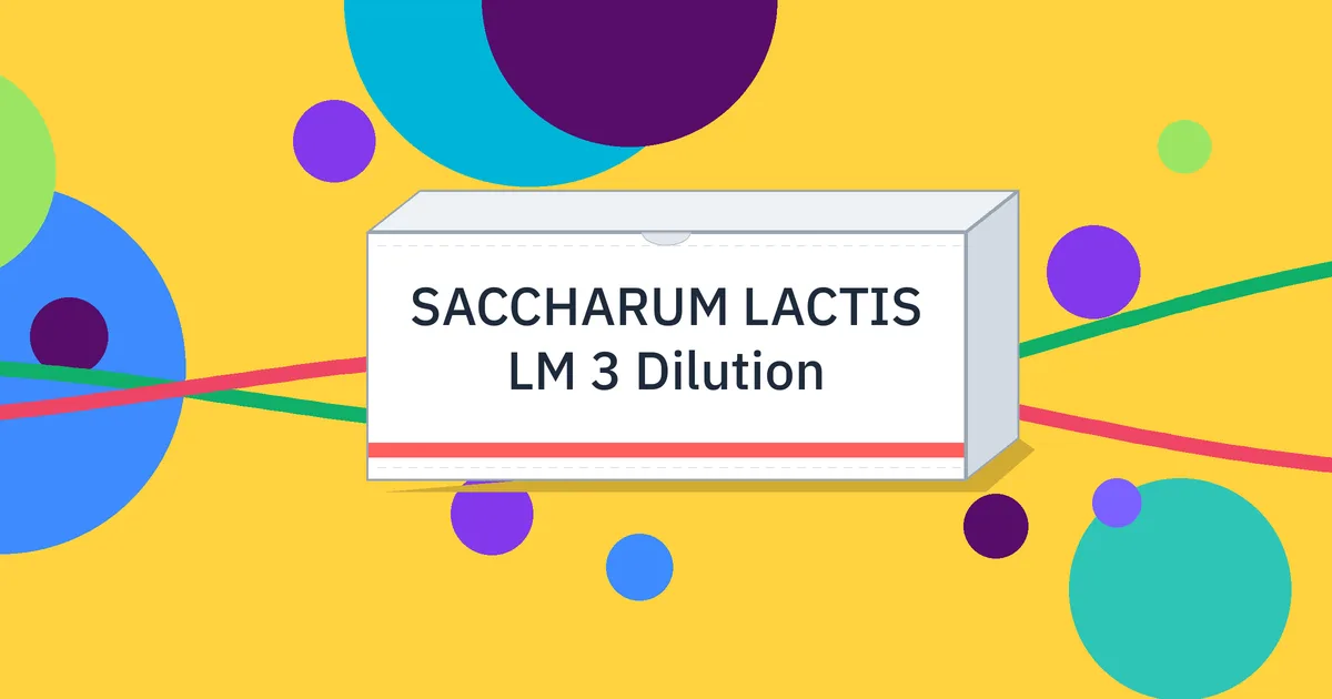 Symbolbild: Packung mit der Aufschrift SACCHARUM LACTIS LM 3 Dilution (PZN 13176605) – Verfügbarkeit und Bezug in Apotheken in Frankfurt am Main